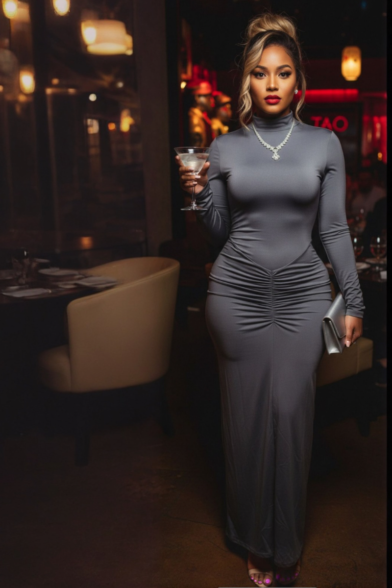 Renee Twisted Maxi Dress – Champagne Rose